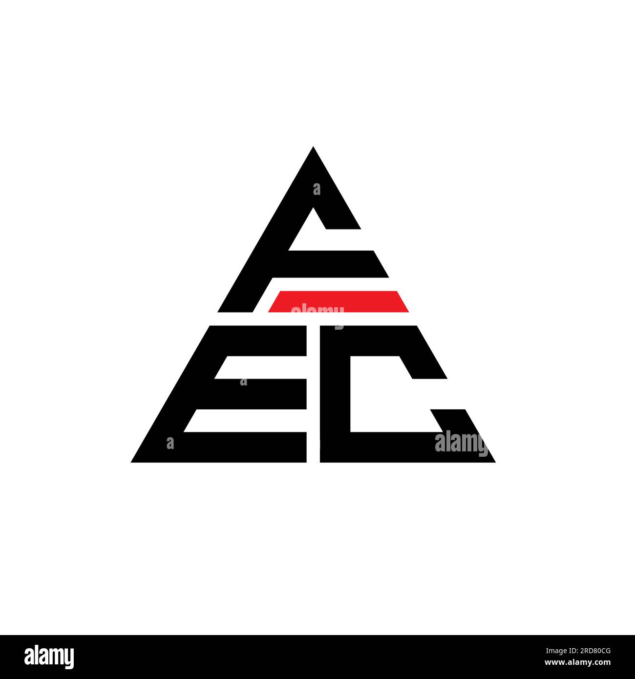 Logo de lettre triangle FEC avec forme de triangle. Monogramme de logo ...