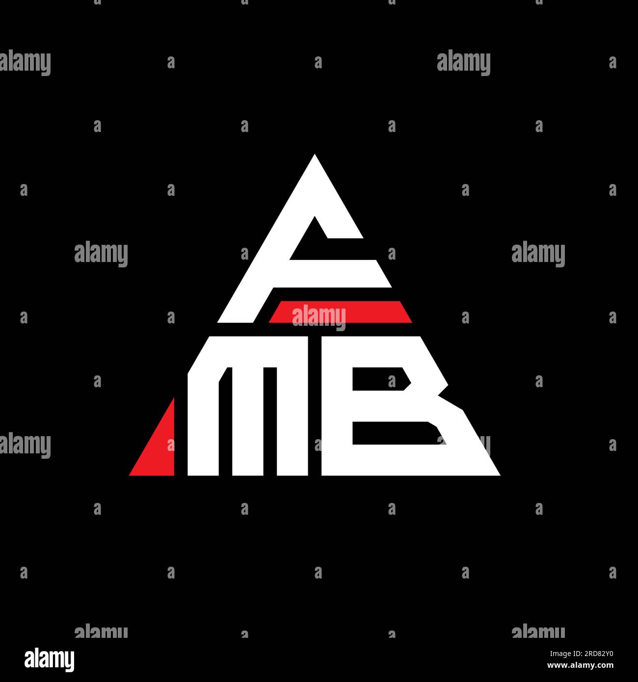 Logo lettre triangle FMB avec forme de triangle. Monogramme de logo ...