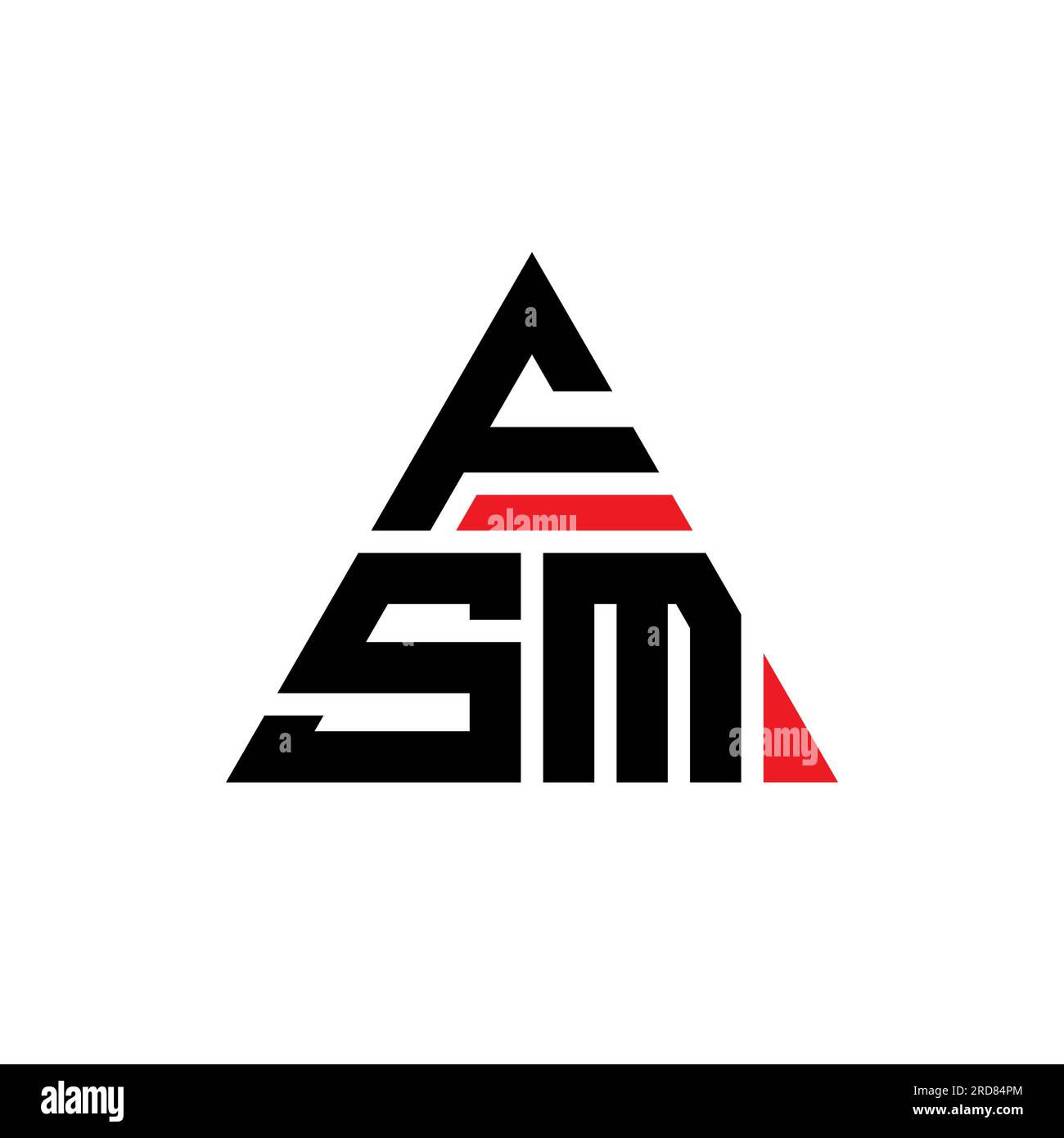 Logo lettre triangle FSM avec forme de triangle. Monogramme de logo triangle FSM. Modèle de logo ...