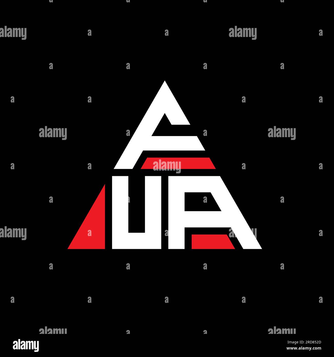 Logo de lettre triangle FUA avec forme de triangle. Monogramme de logo ...