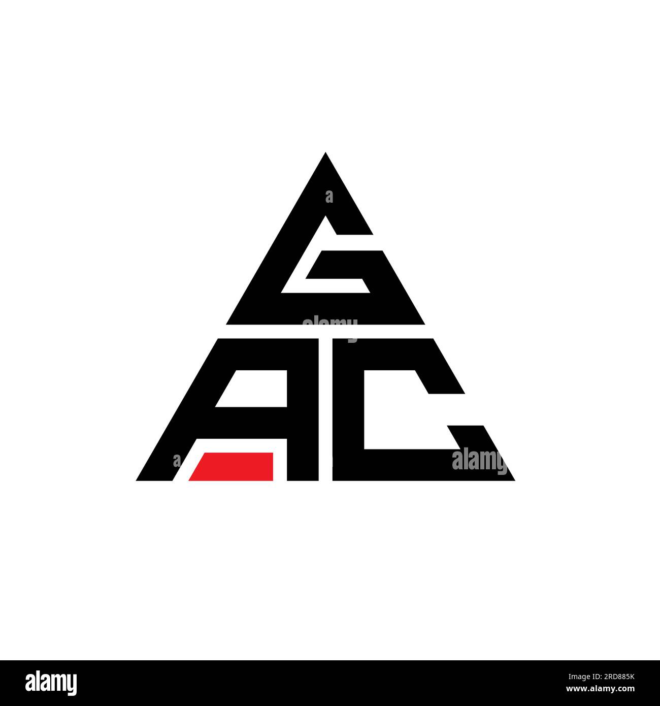 Logo de lettre triangulaire GAC avec forme de triangle. Monogramme de ...