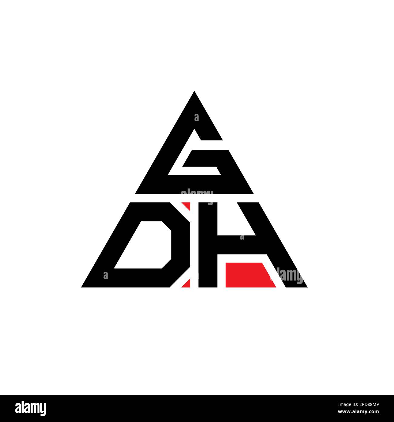Logo de lettre triangle GDH avec forme de triangle. Monogramme de logo ...