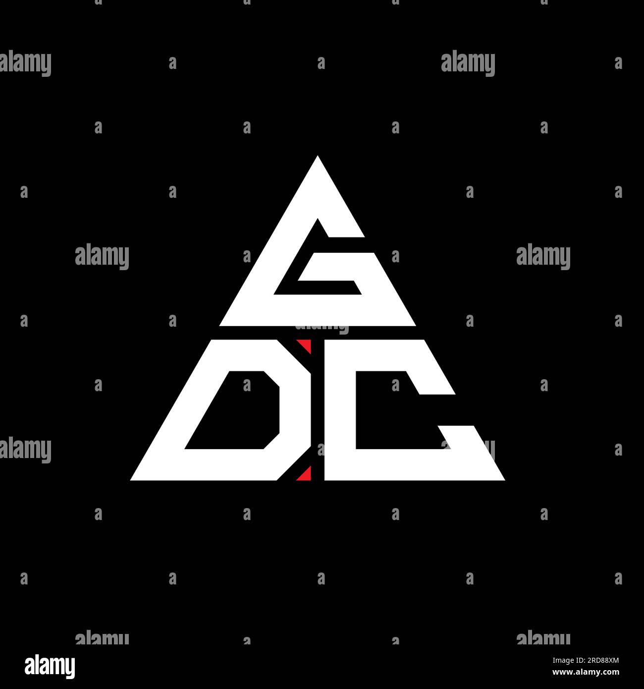 Logo de lettre triangle GDC avec forme de triangle. Monogramme de logo ...