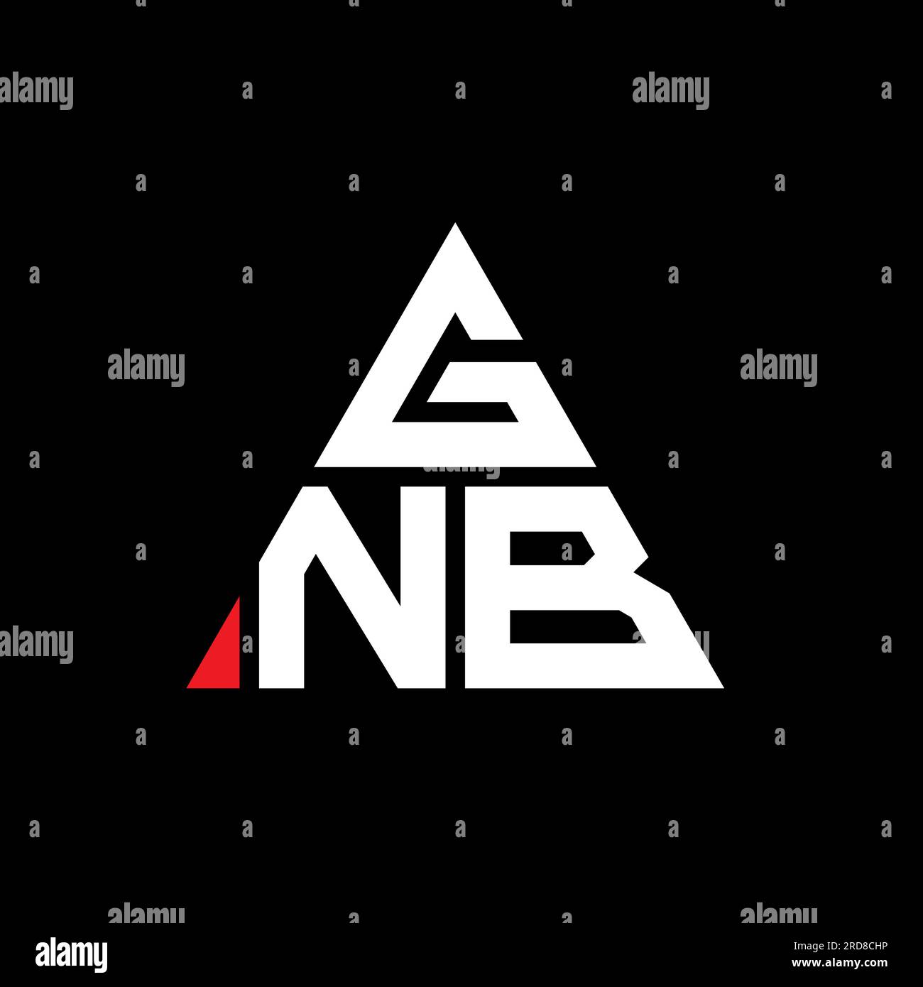 Logo de lettre triangle GNB avec forme de triangle. Monogramme de ...