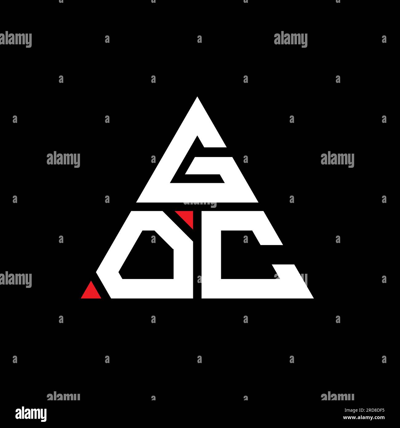 Logo de lettre triangle GOC avec forme de triangle. Monogramme de ...