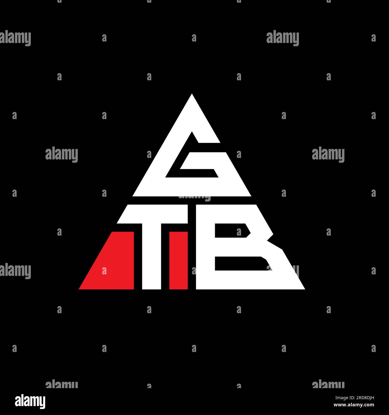 Logo lettre triangle GTB avec forme de triangle. Monogramme de logo ...