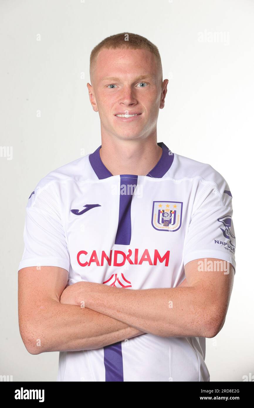 Bruxelles, Belgique. 19 juillet 2023. Louis Patris d'Anderlecht pose ...