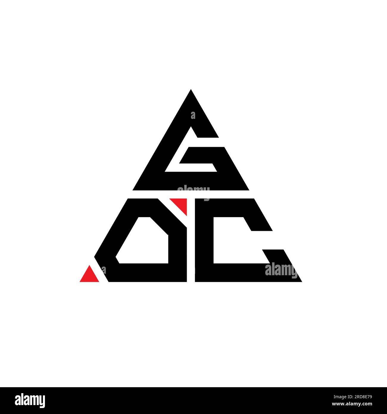 Logo de lettre triangle GOC avec forme de triangle. Monogramme de ...