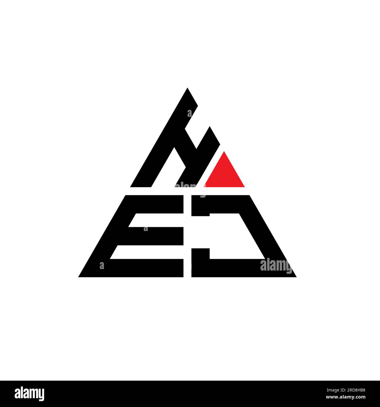 Logo lettre triangle HEJ en forme de triangle. Monogramme de logo triangle HEJ. Modèle de logo ...