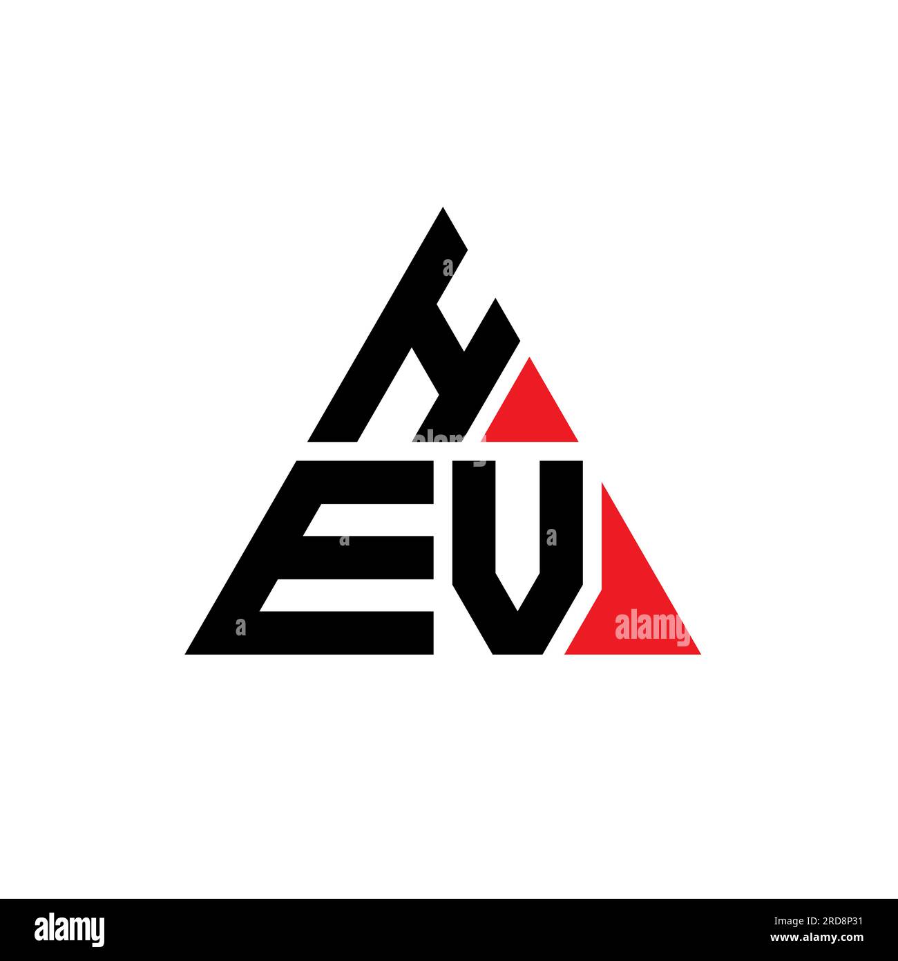 Logo lettre triangle HEV avec forme de triangle. Monogramme de logo triangle HEV. Modèle de logo ...