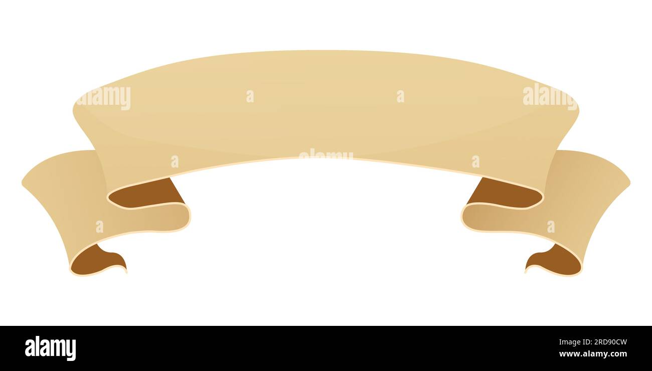 Ruban de défilement de papier parchemin, ancien élément d'interface ...