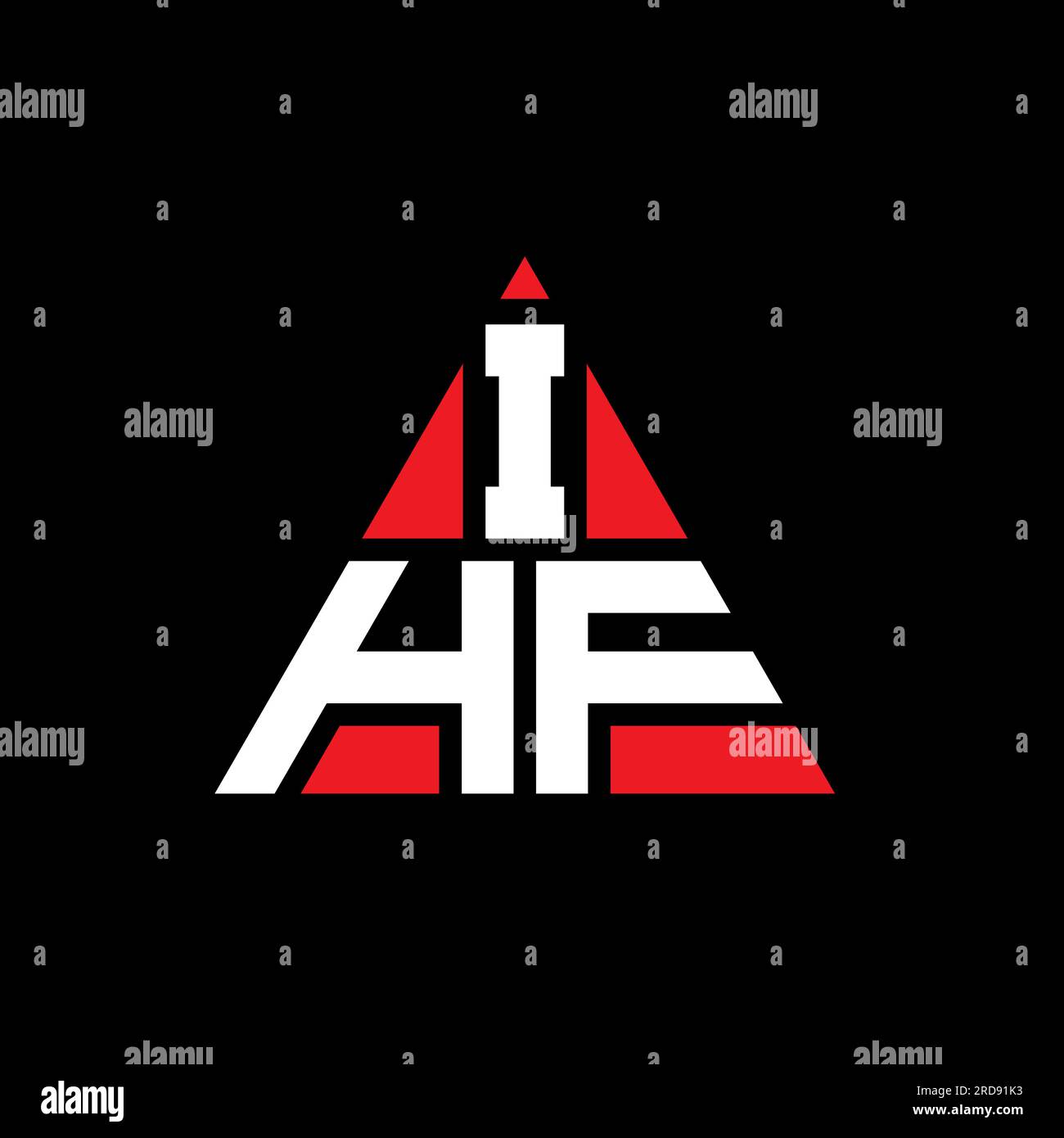 Logo IHF avec lettre triangulaire en forme de triangle. Monogramme de ...