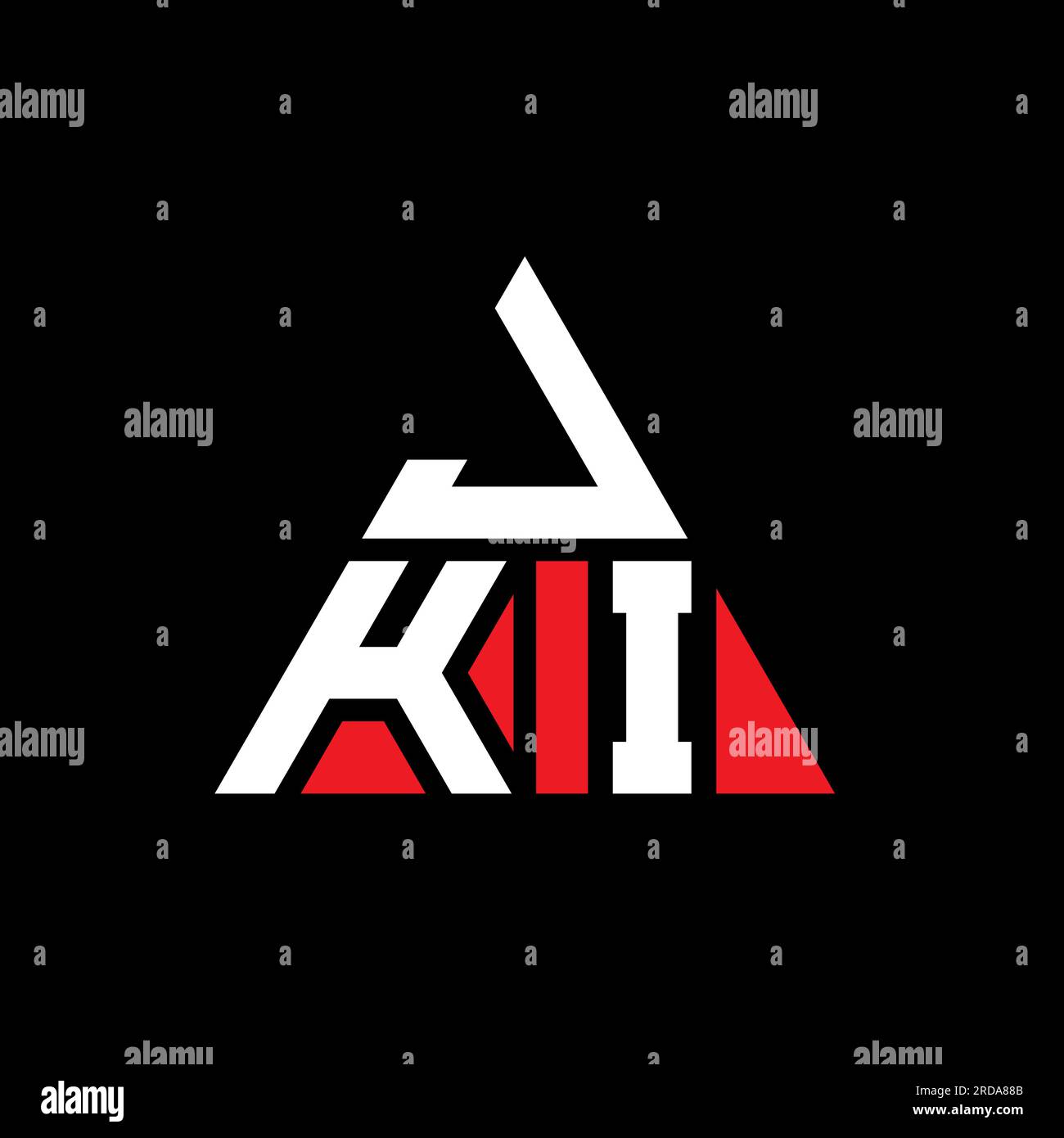Logo de lettre triangle JKI avec forme de triangle. Monogramme de logo ...