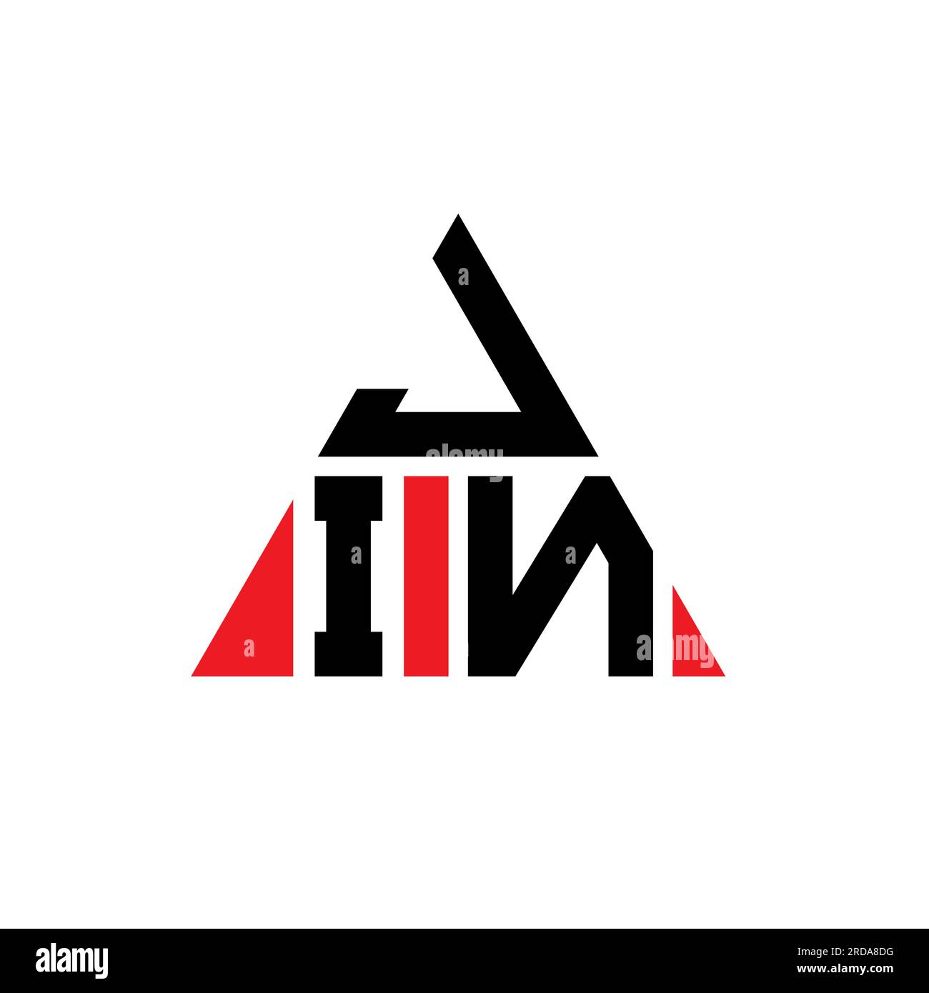 Logo de lettre triangle JIN avec forme de triangle. Monogramme de logo triangle JIN. Modèle de ...