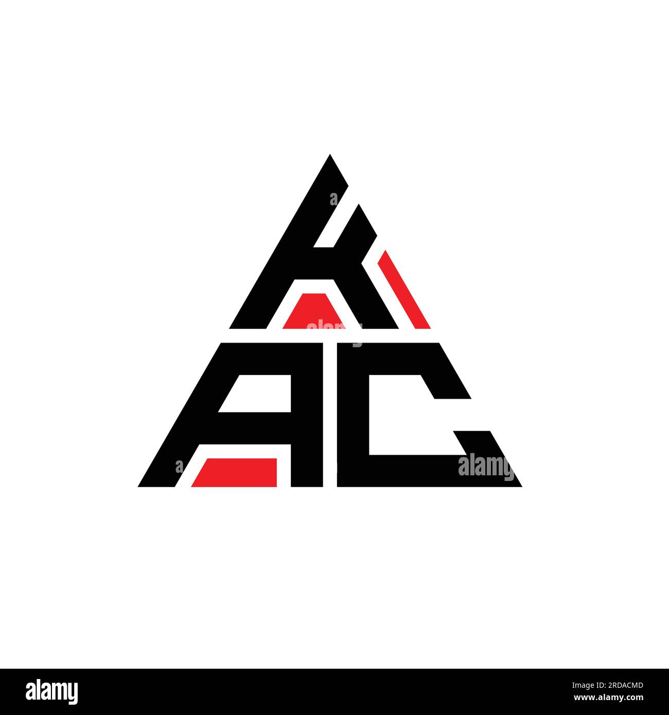 Logo de lettre triangle KAC avec forme de triangle. Monogramme de logo ...