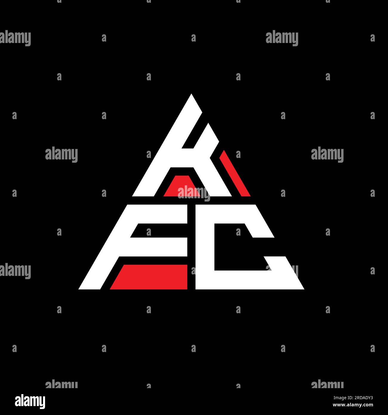 Logo de lettre triangle KFC avec forme de triangle. Monogramme de logo ...