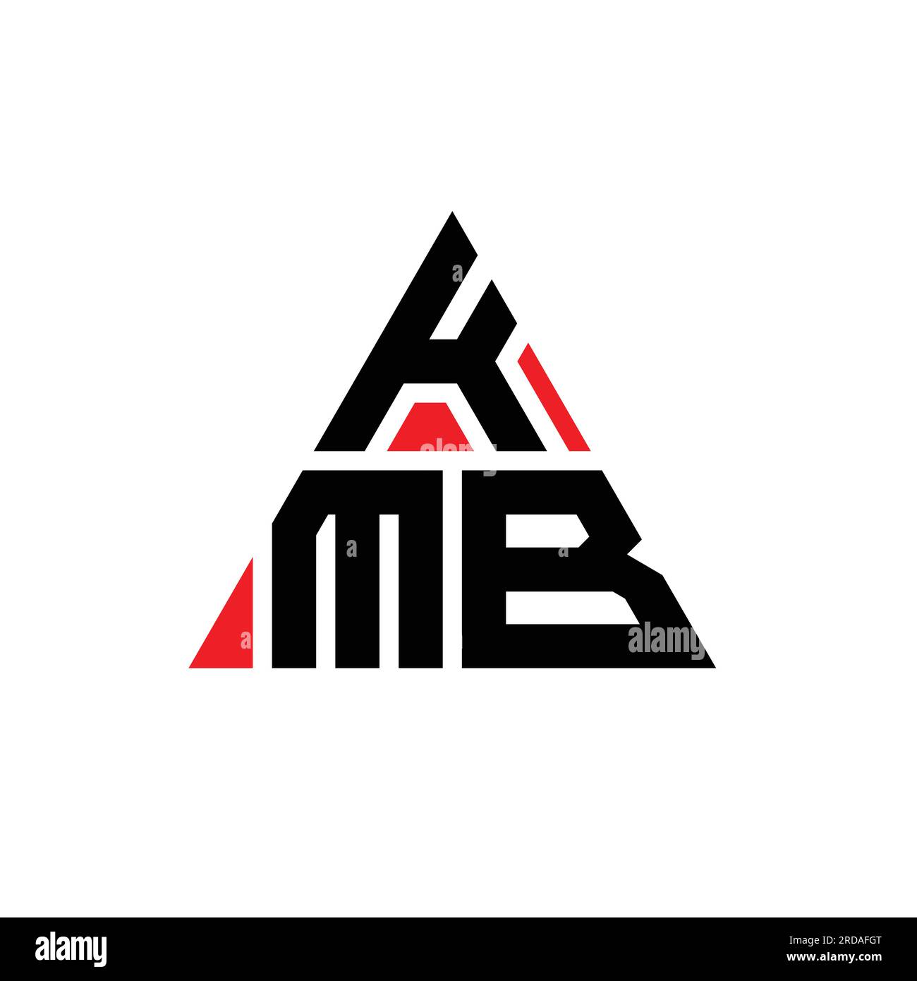 Logo de lettre triangle KMB avec forme de triangle. Monogramme de logo ...