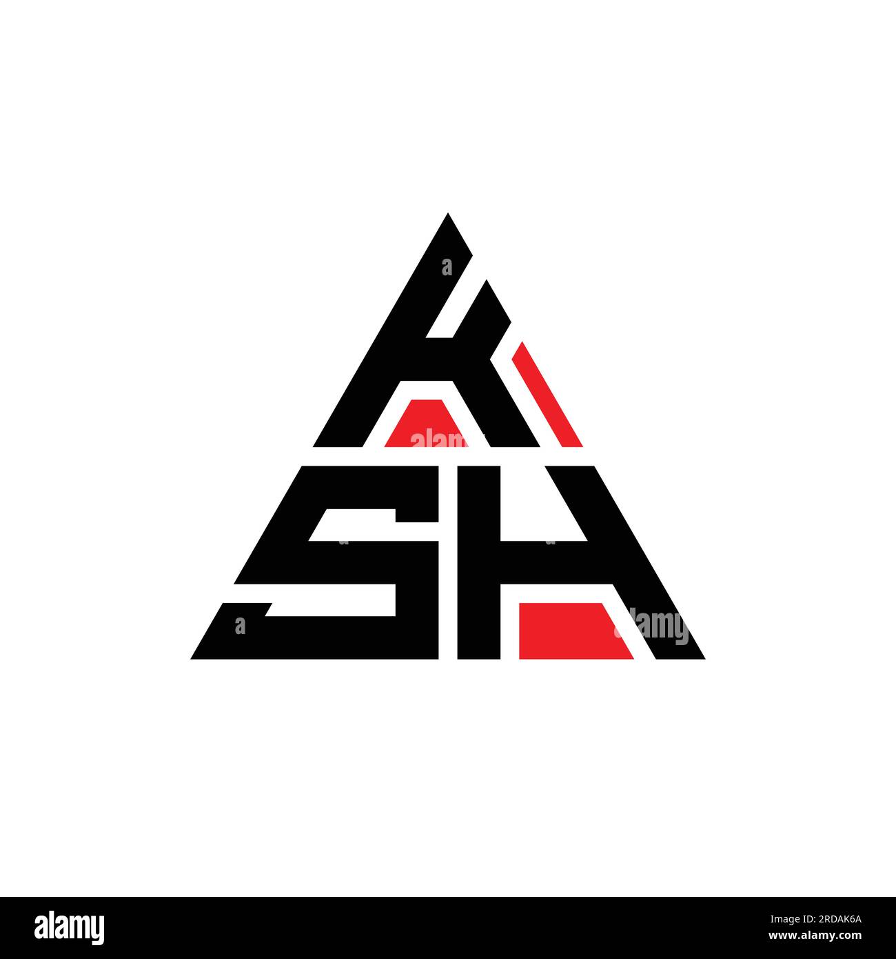 Logo de lettre triangle KSH avec forme de triangle. Monogramme de logo ...