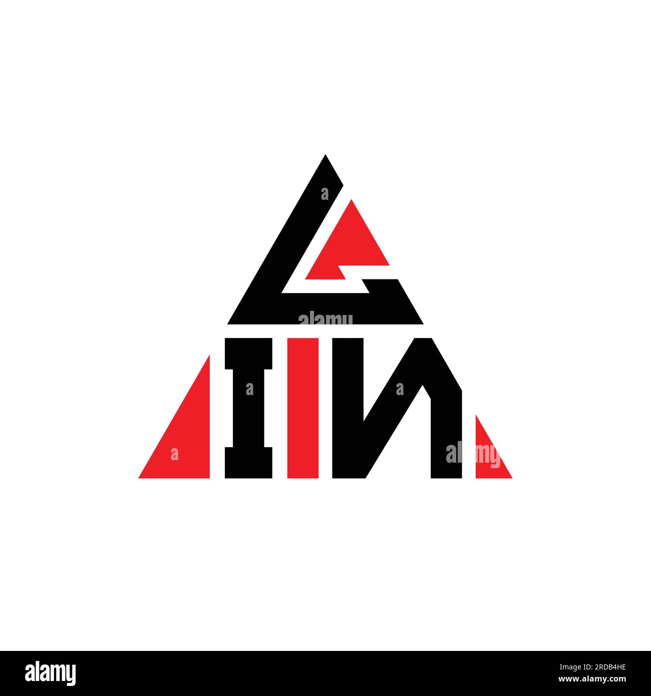 Logo en forme de triangle LIN. Monogramme de logo triangle LIN. Modèle ...