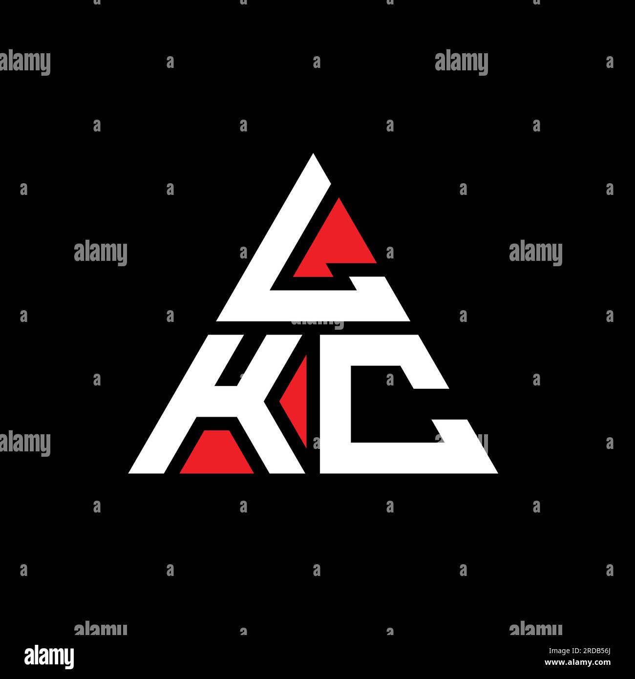 Logo de lettre triangle LKC avec forme de triangle. Monogramme de logo ...