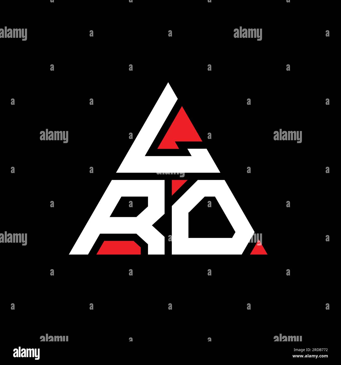 Logo de lettre triangle LRO avec forme de triangle. Monogramme de logo ...