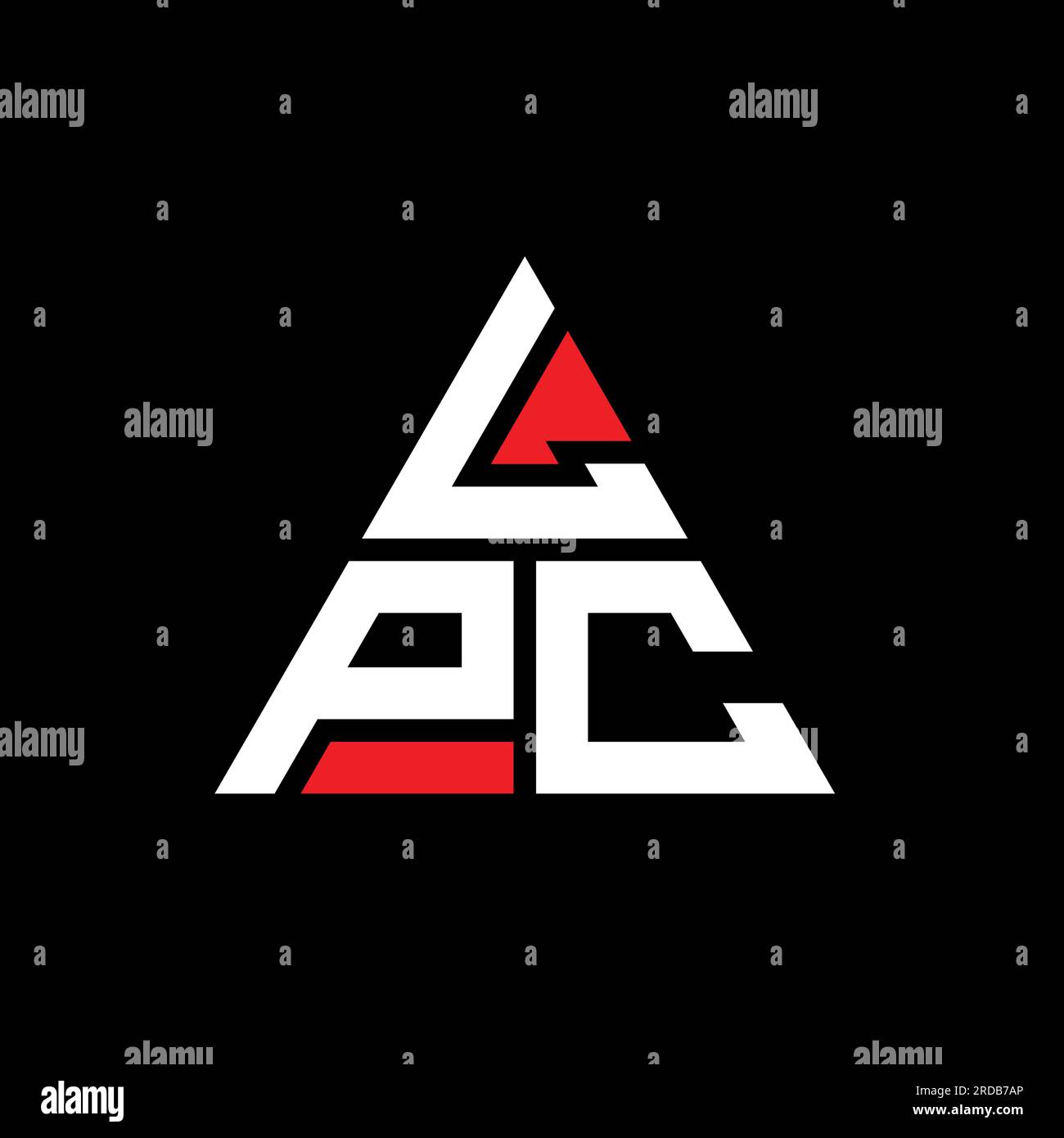 Logo de lettre triangle LPC avec forme de triangle. Monogramme de logo ...