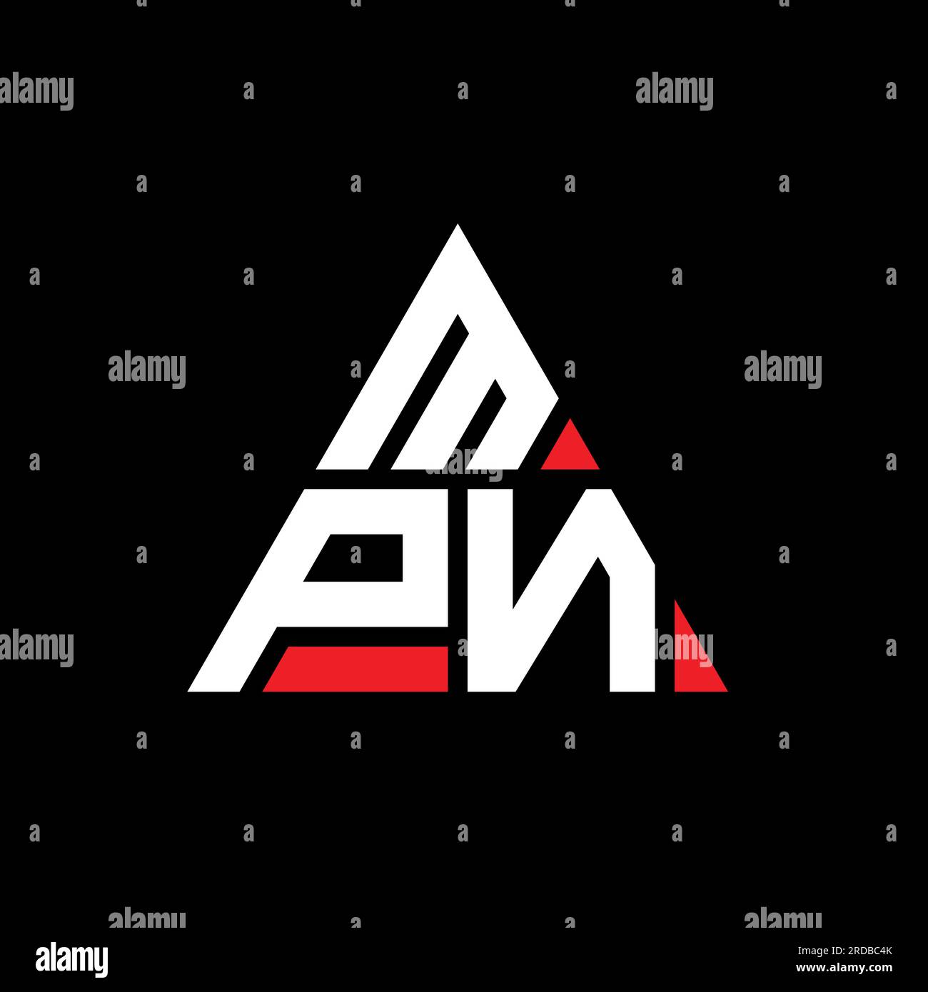 Logo de lettre triangle MPN avec forme de triangle. Monogramme de logo ...