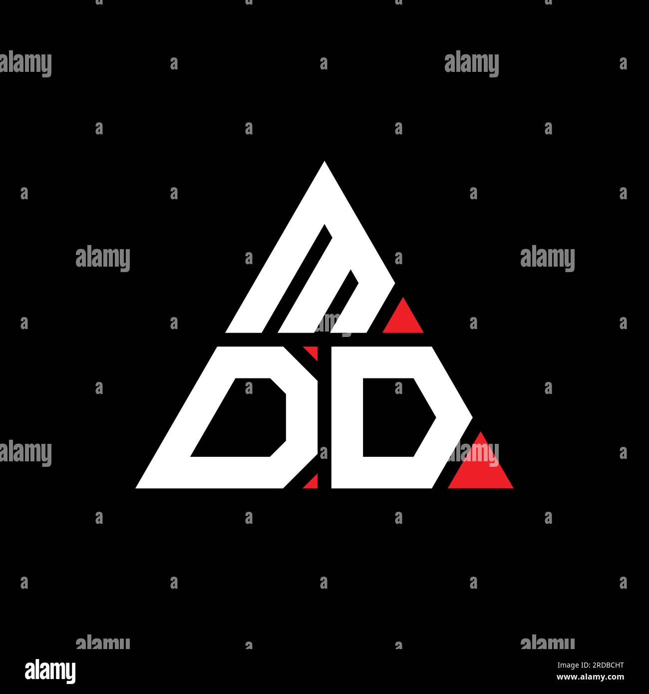 Logo de lettre triangle MDD avec forme de triangle. Monogramme de logo ...