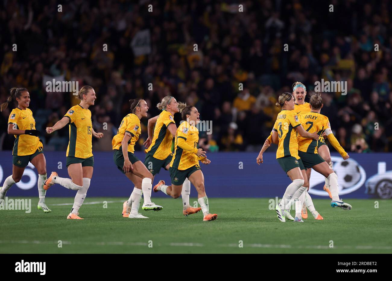L'australienne Steph Catley célèbre le premier but de son équipe lors ...