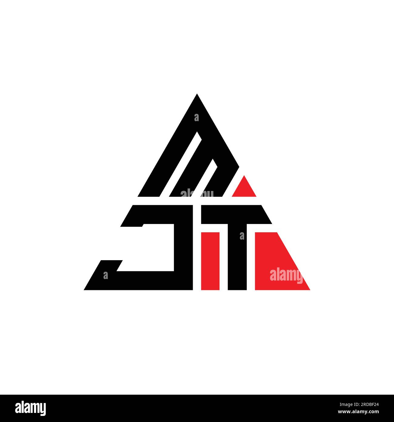 Logo de lettre triangle MJT avec forme de triangle. Monogramme de logo triangle MJT. Modèle de ...