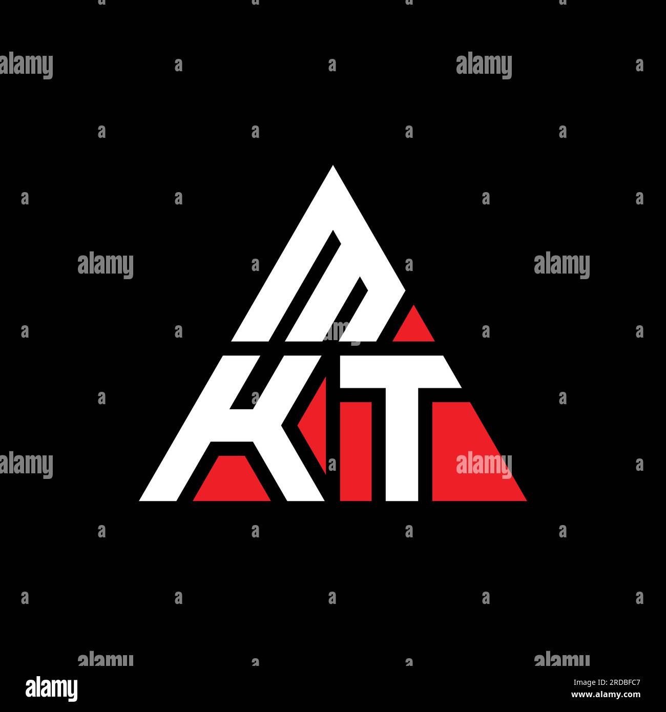 Logo de lettre triangle MKT avec forme de triangle. Monogramme de logo ...