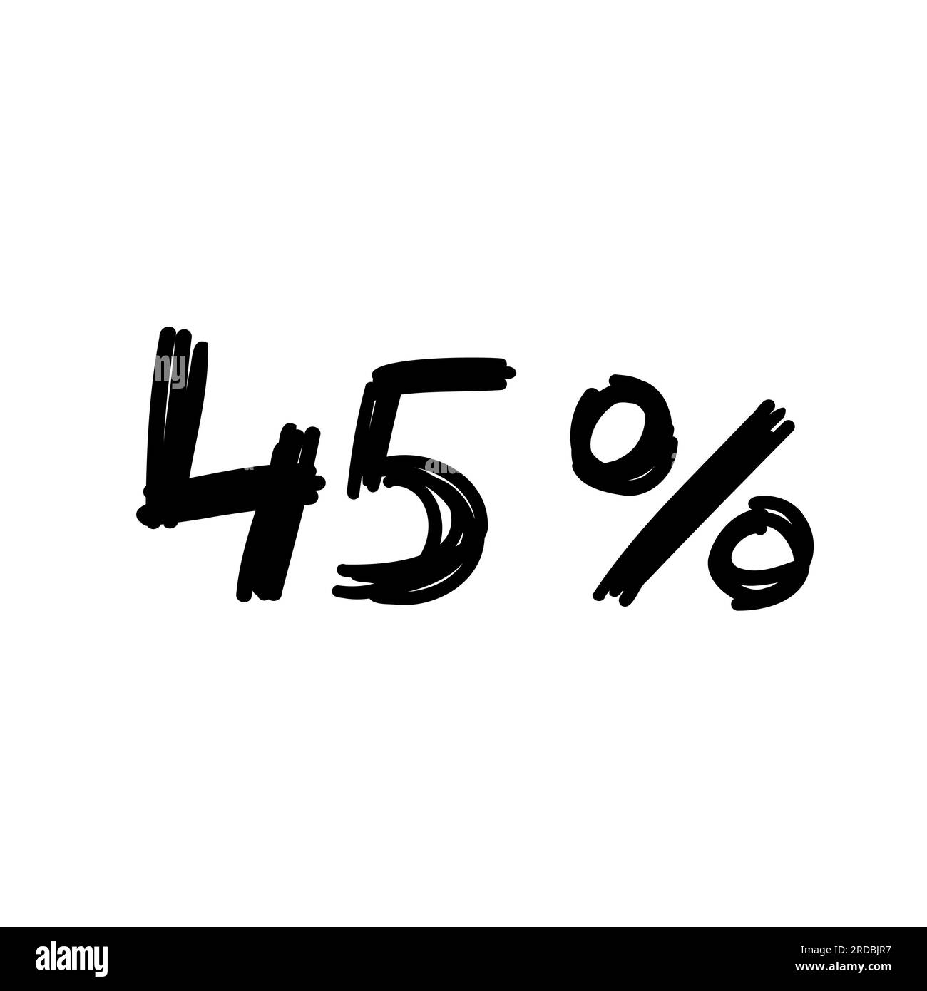 Solde 45 % de rabais sur le logo de réduction orange et le lettrage de ...