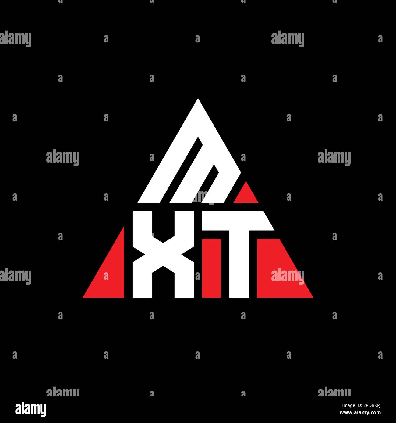 Logo de lettre triangle MXT avec forme de triangle. Monogramme de logo ...
