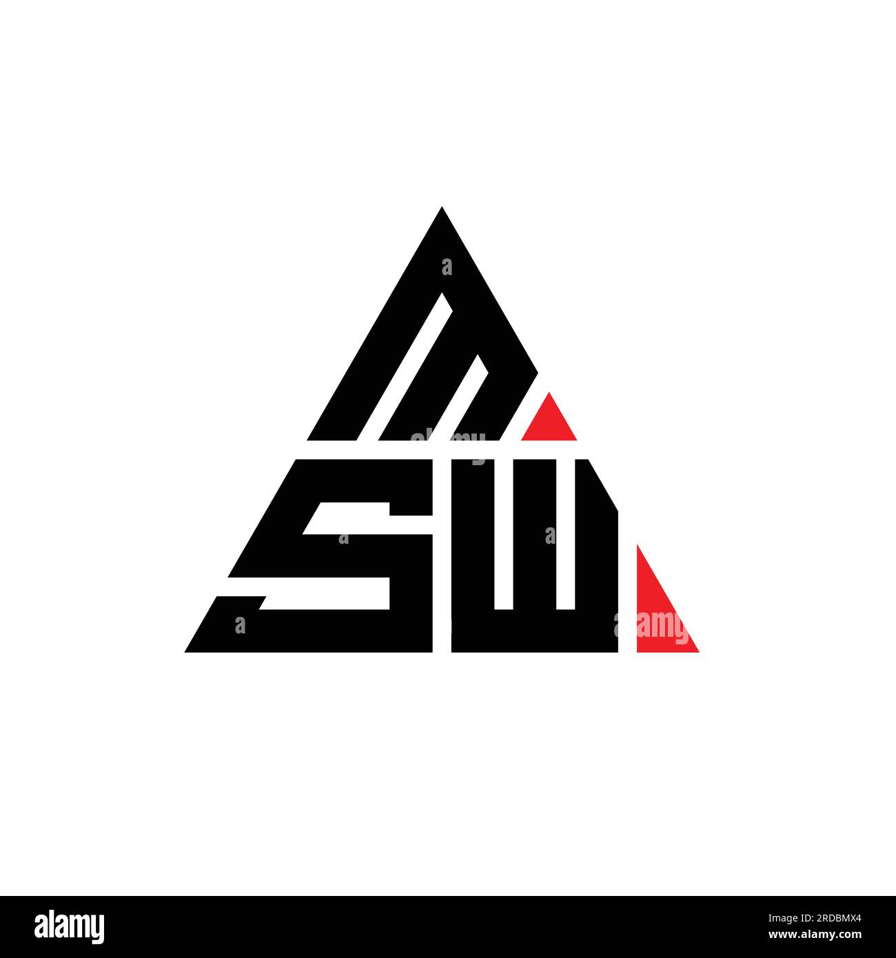 Logo lettre triangle MSW en forme de triangle. Monogramme de logo ...