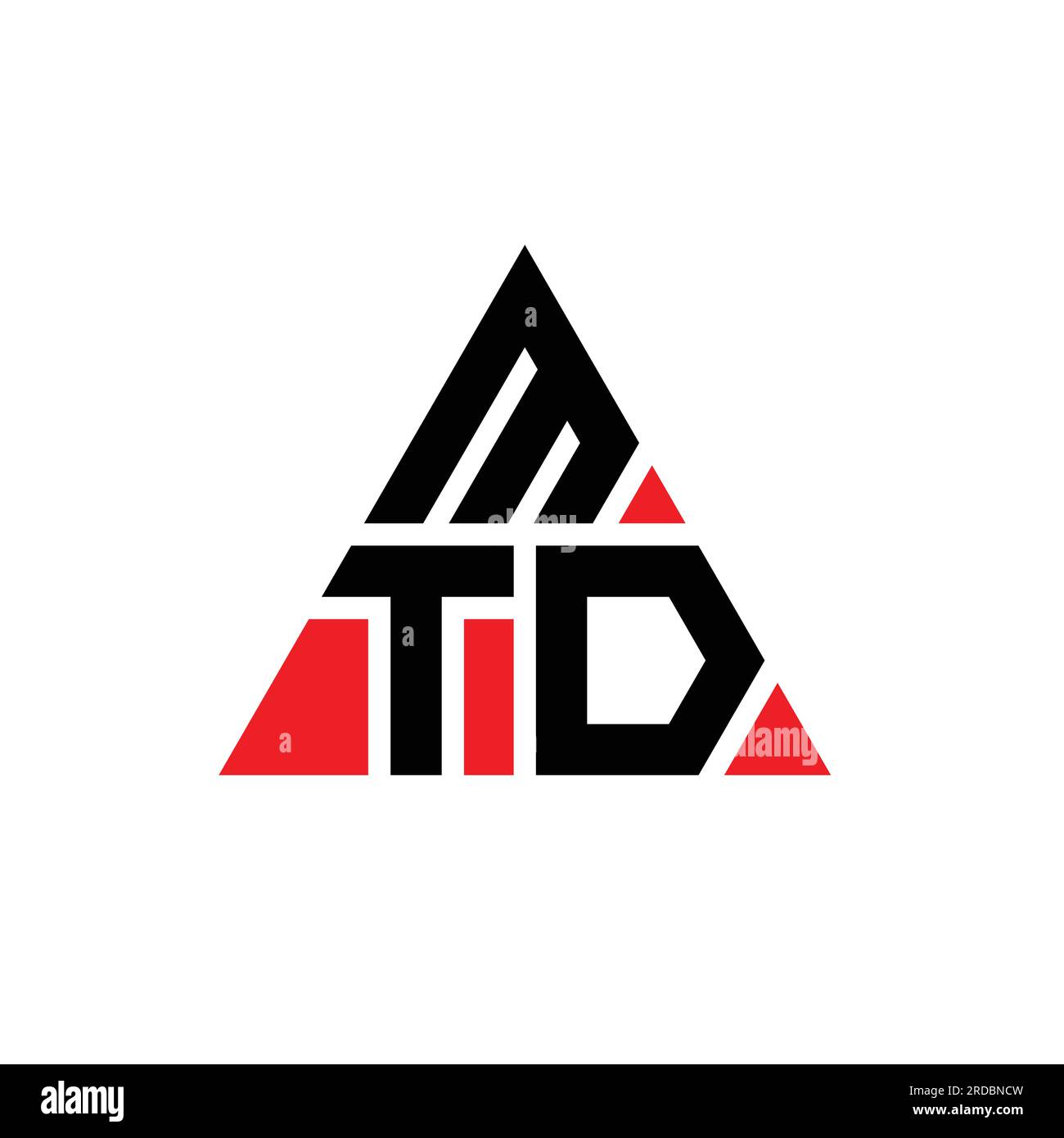 Logo de lettre triangle MTD avec forme de triangle. Monogramme de logo ...