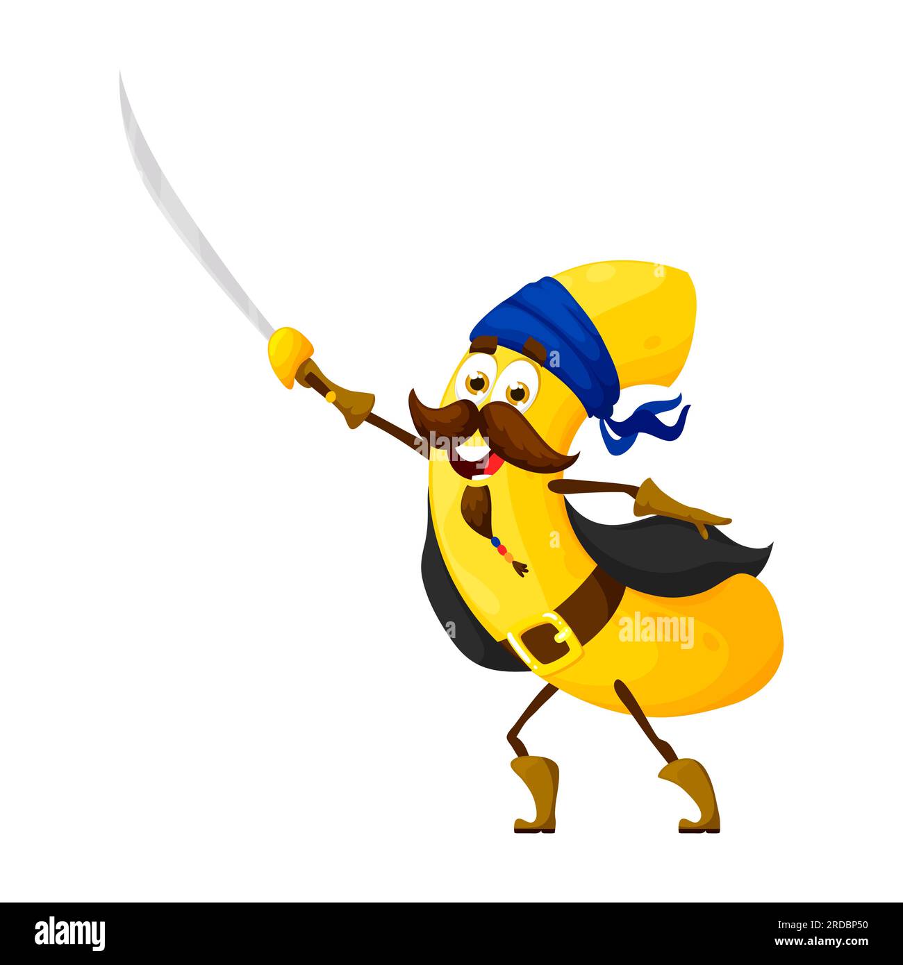 Personnage de pirate de pâtes italien macaroni de dessin animé. Cuisine ...