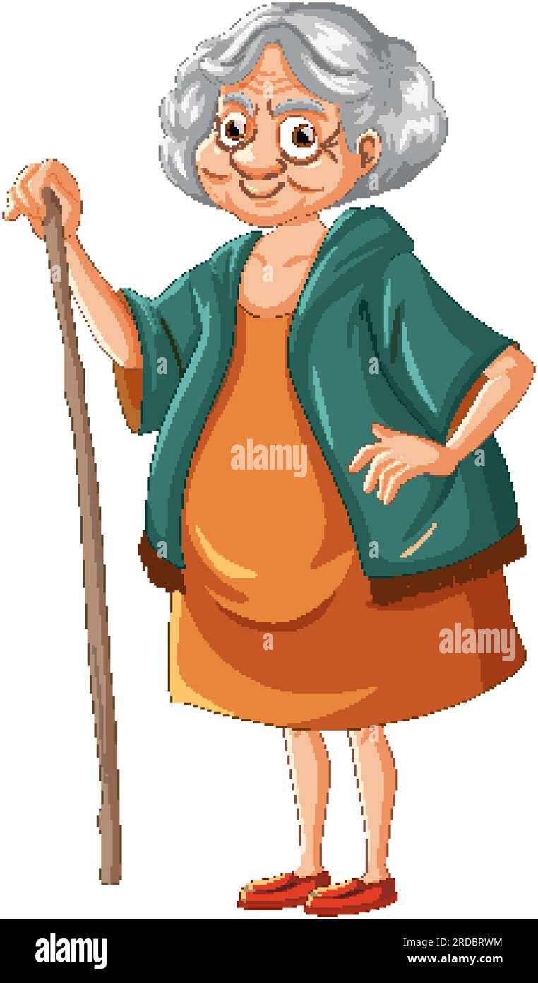 Genre vieille femme personnage de dessin animé avec illustration de ...