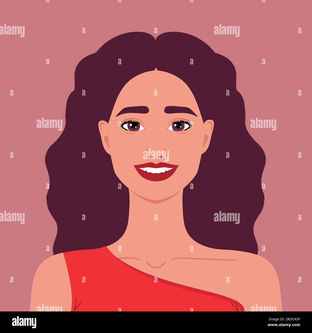 Femme en robe longue rouge Banque d'images vectorielles - Alamy