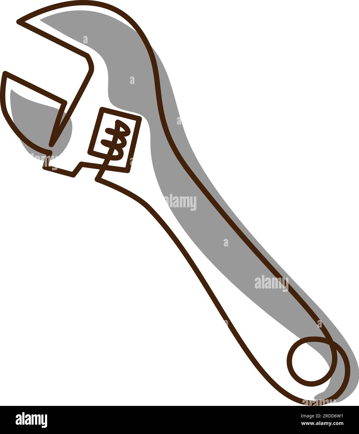 Clé mécanique automatique. CLE REGLABLE. Dessin continu d'une ligne ...