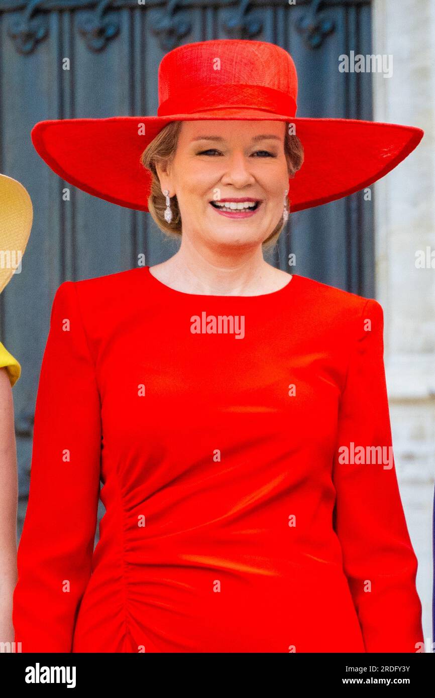 Bruxelles, Belgique. 21 juillet 2023. La reine Mathilde de Belgique au ...