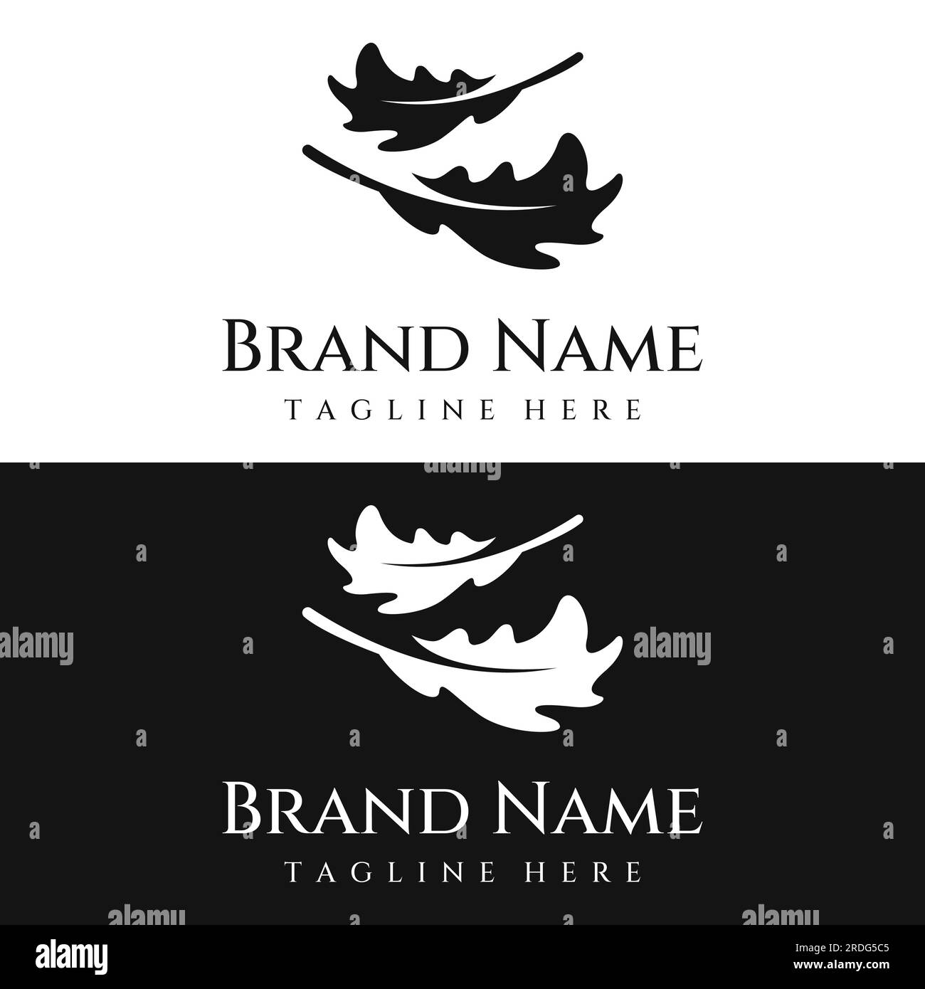 Logo de feuille de chêne d'automne et logo de chêne. Avec l'édition de ...