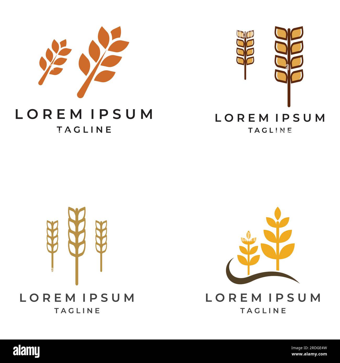 Logo de blé ou de céréales, champ de blé et logo de ferme de blé. Avec ... Logo de blé ou de céréales, champ de blé et logo de ferme de blé. Avec ...