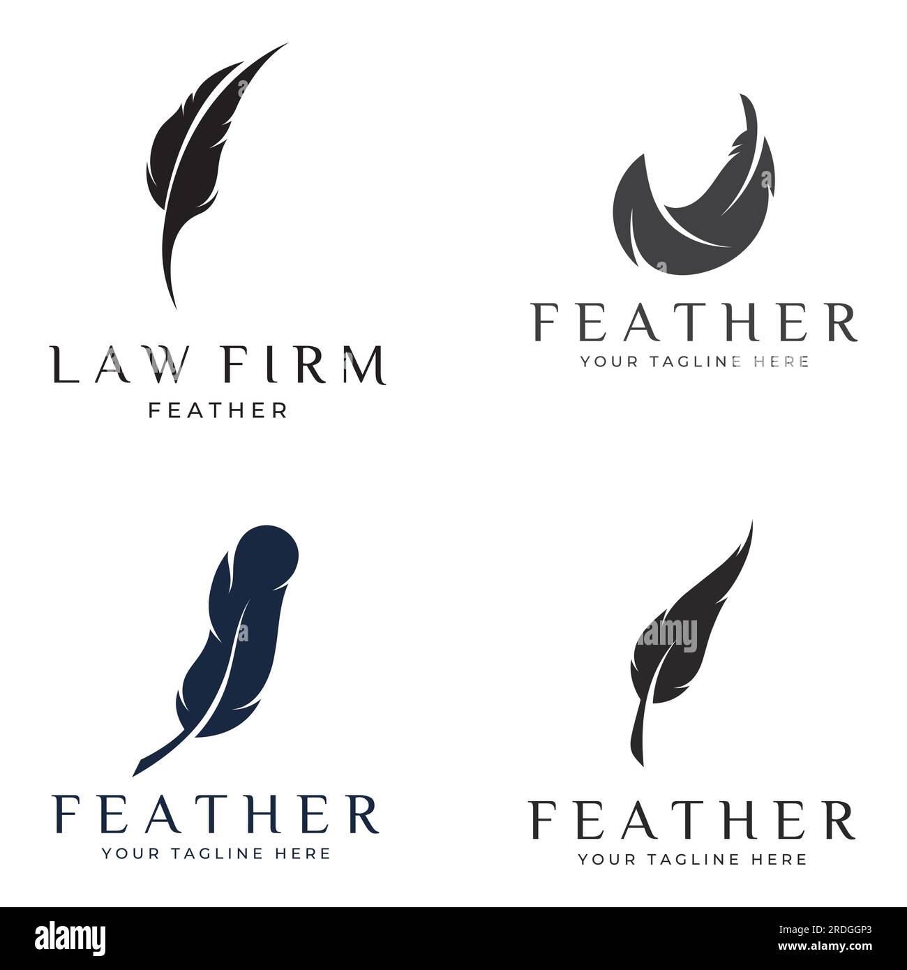 Logo de plume, logo de stylo de plume et conception vectorielle de logo ...