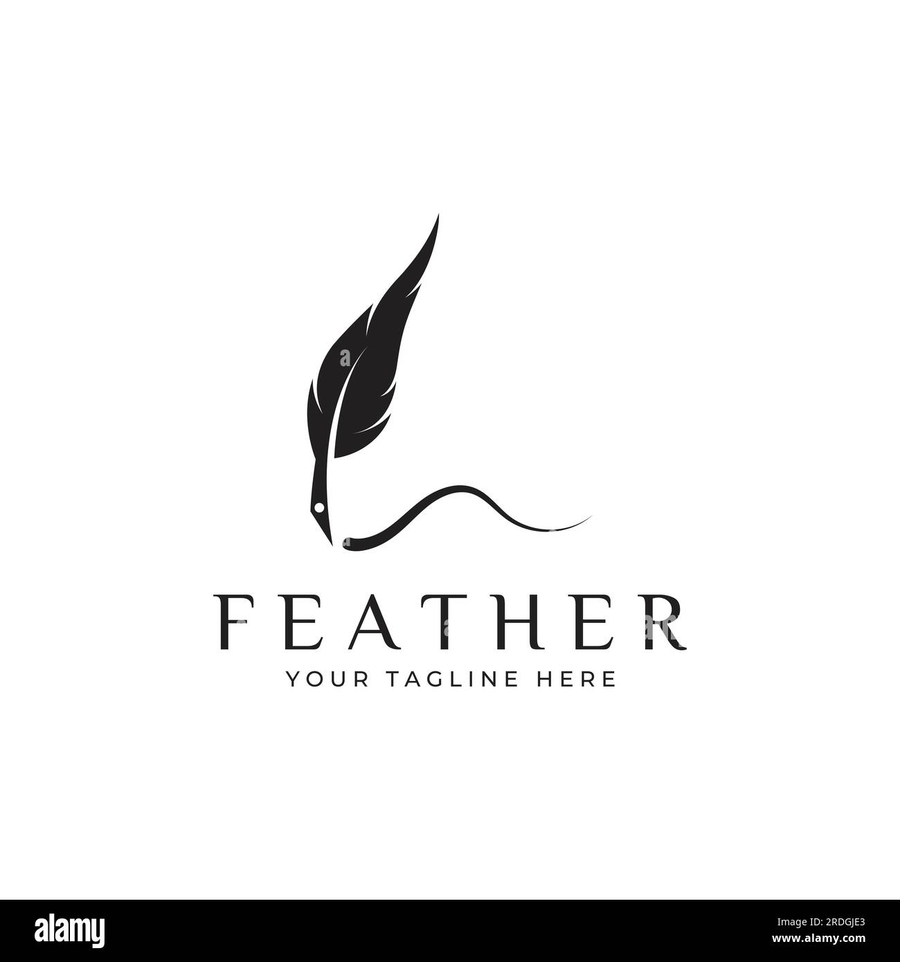 Logo de plume, logo de stylo de plume et conception vectorielle de logo ...
