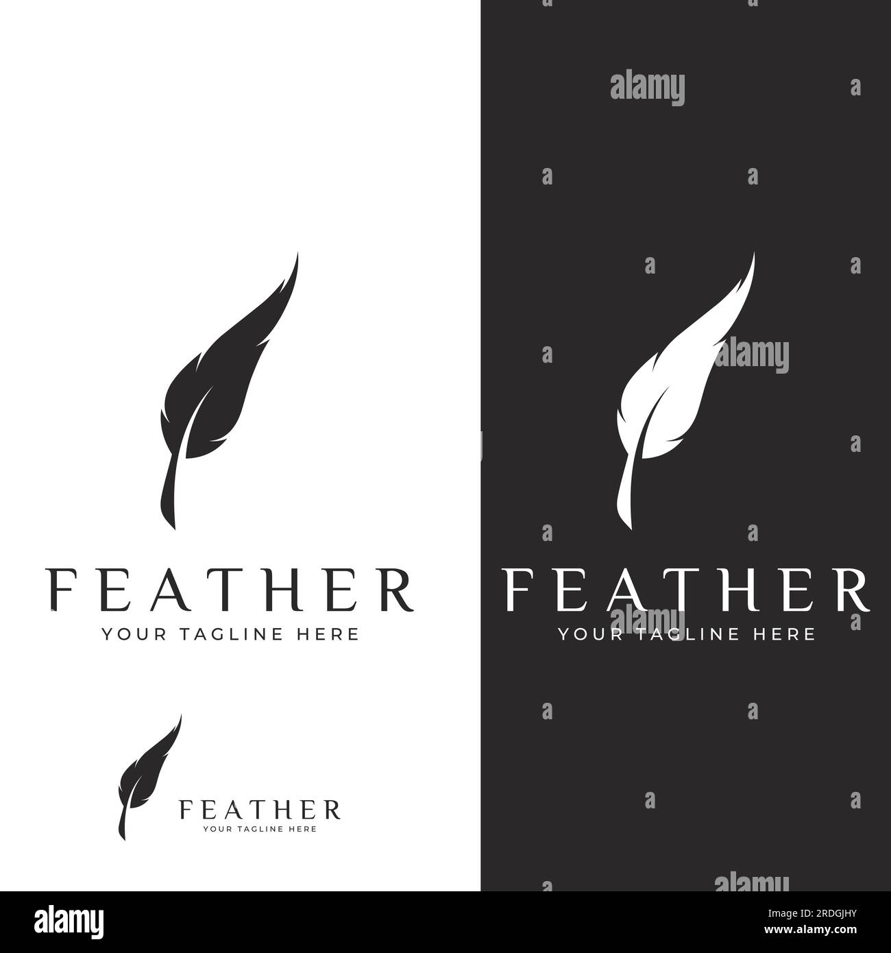 Logo de plume, logo de stylo de plume et conception vectorielle de logo ...