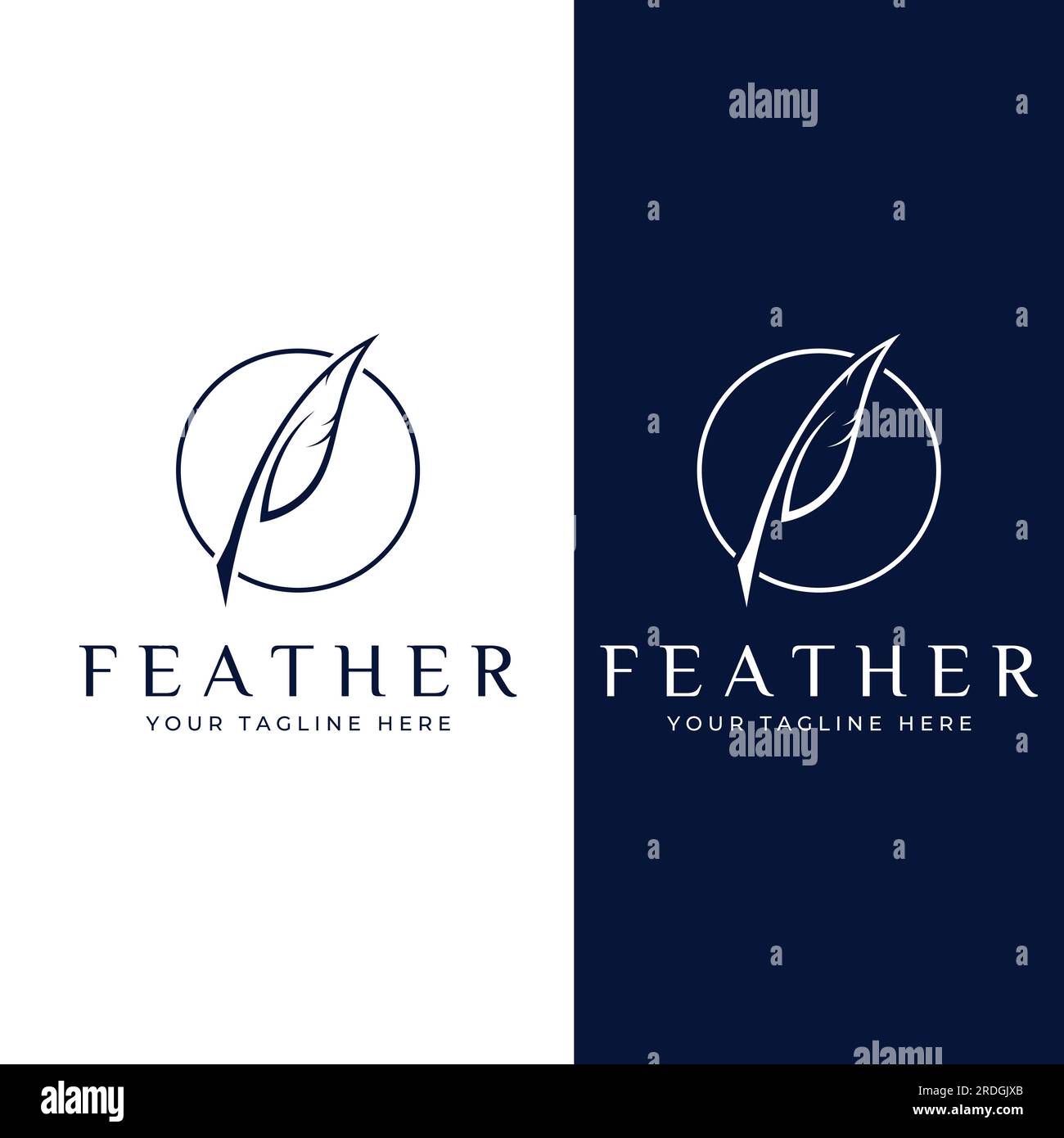 Logo de plume, logo de stylo de plume et conception vectorielle de logo ...