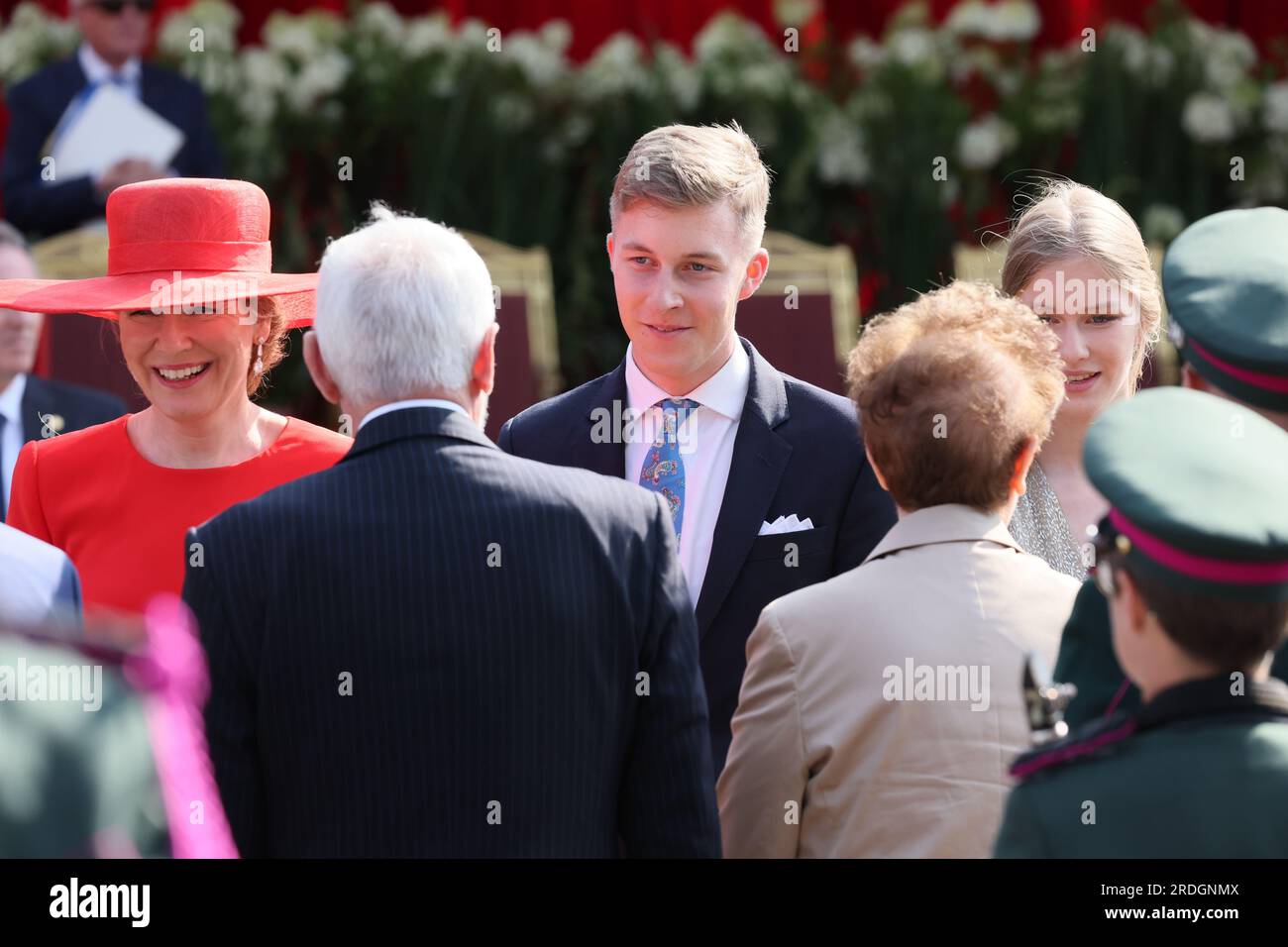 Bruxelles, Belgique. 21 juillet 2023. La Reine Mathilde de Belgique, le ...