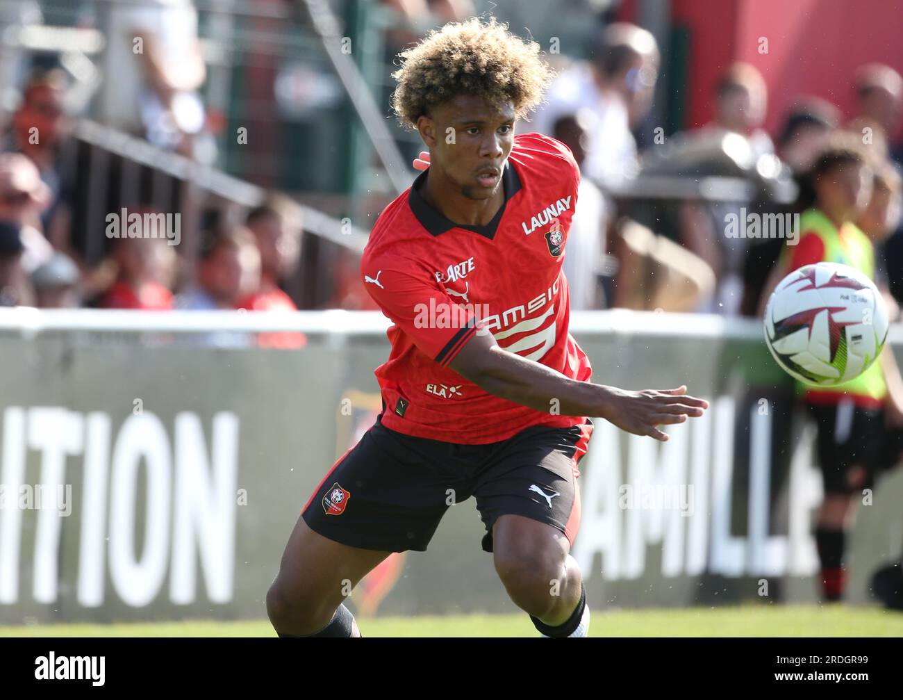 Mathis Lambourde du Stade Rennais lors du football amical 2023 entre ...