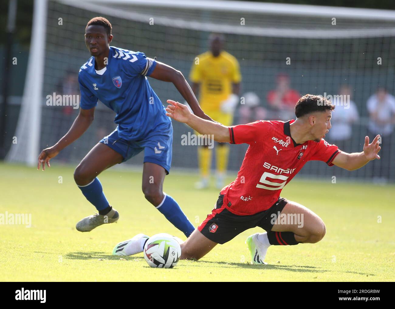 Matthis Abline du Stade Rennais lors du football amical 2023 entre ...