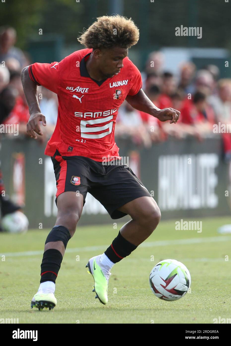 Mathis Lambourde du Stade Rennais lors du football amical 2023 entre ...